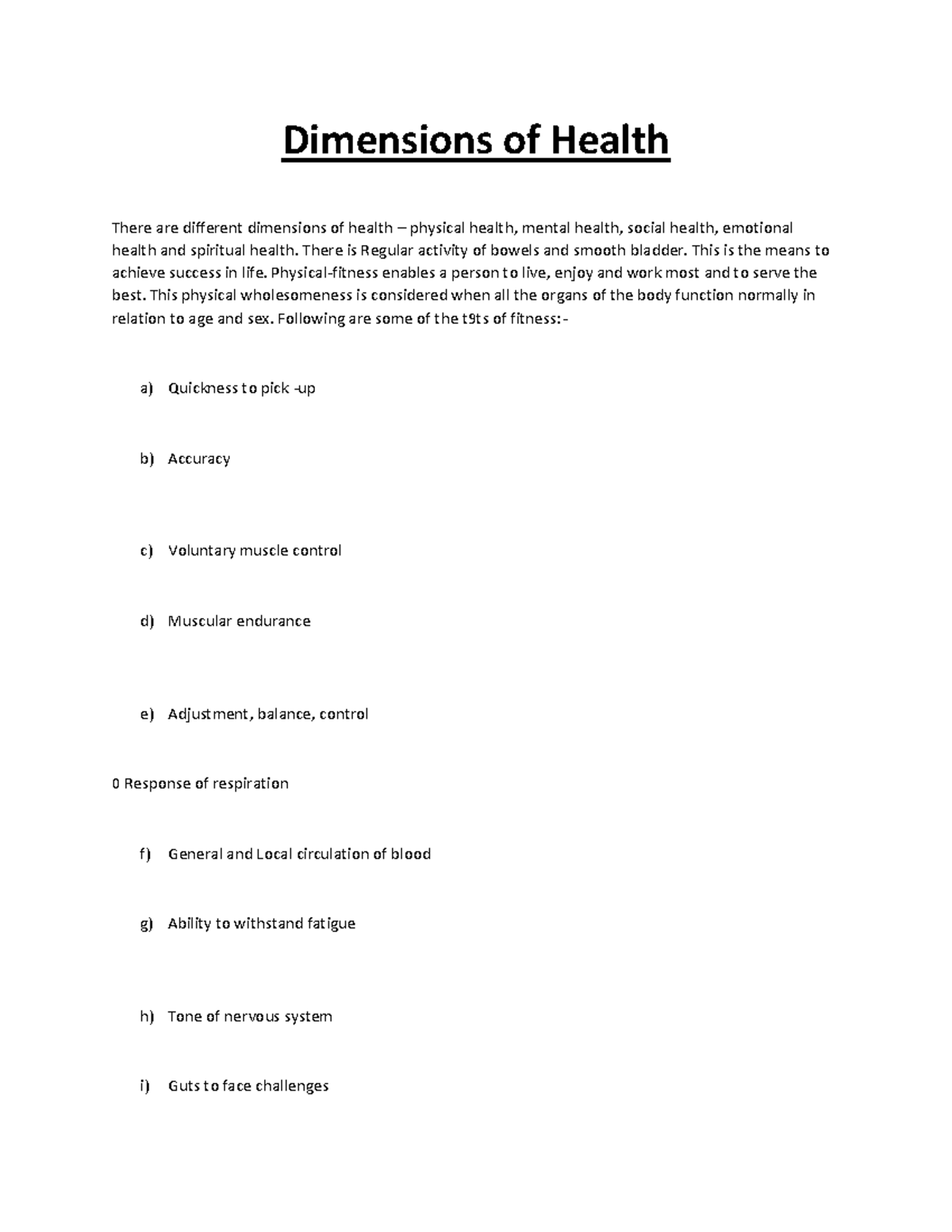 Dimensions of Health - Useful - Dimensions of Health There are ...