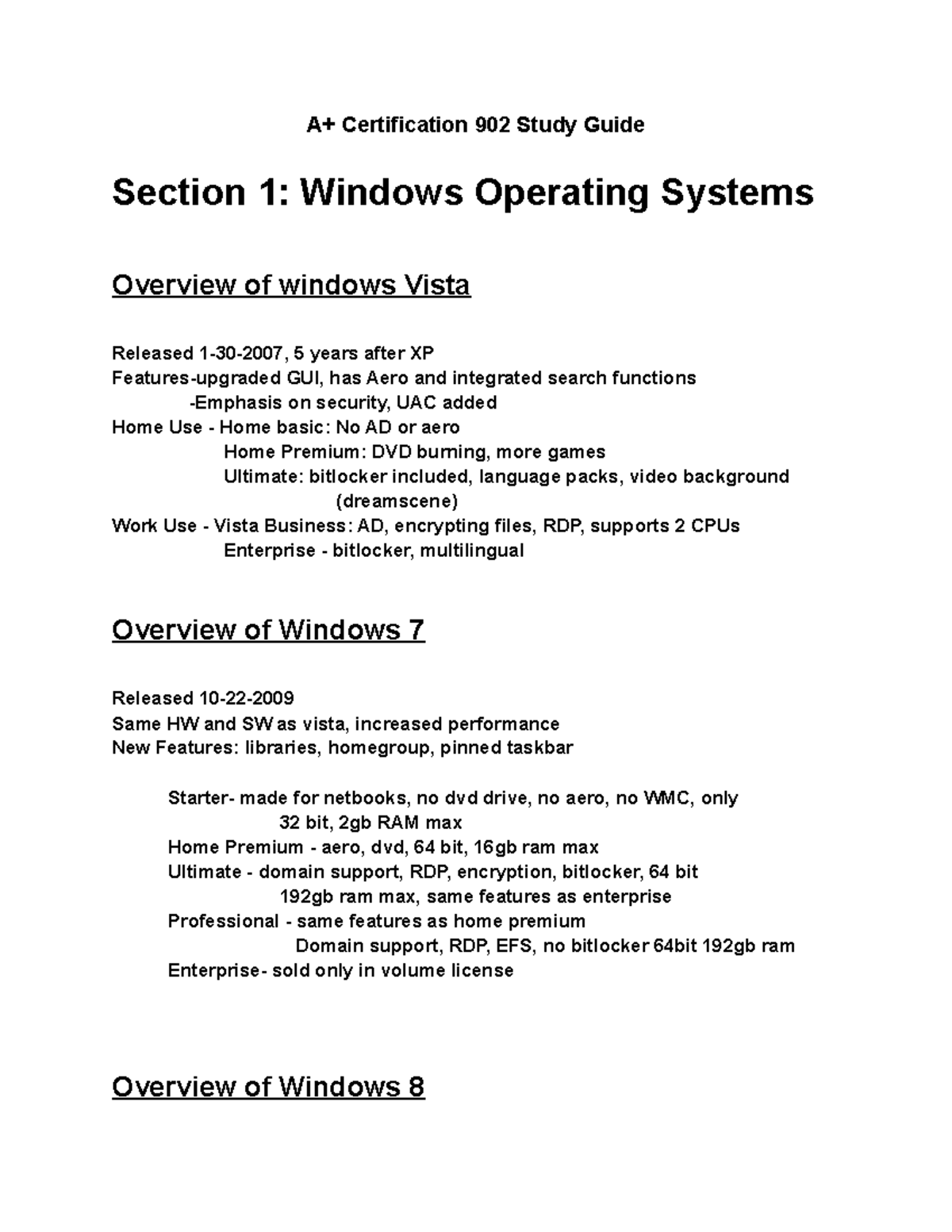 Comptia A+ 902 Study Guide - A+ Certification 902 Study Guide Section 1 ...