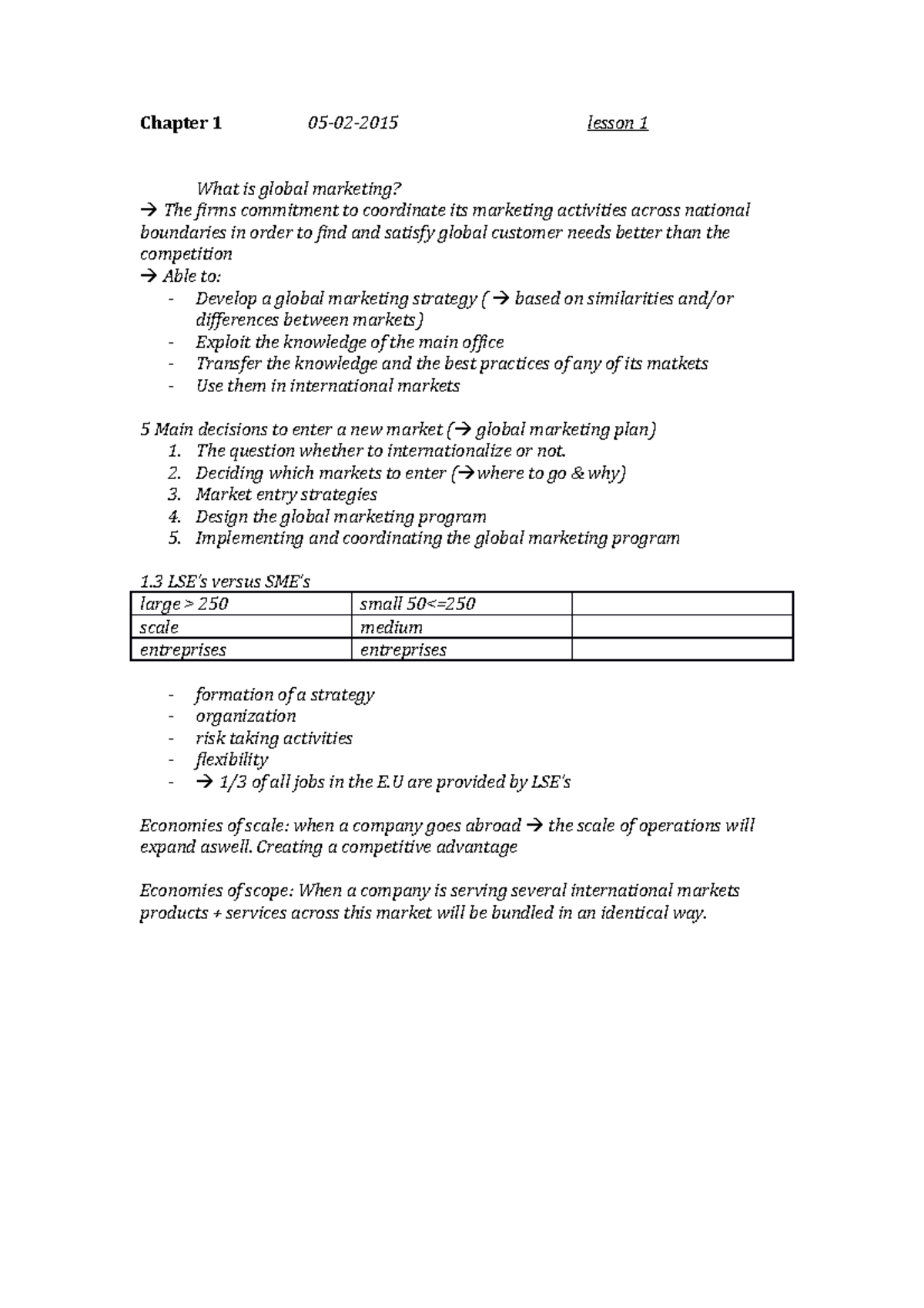 Lecture notes, summary & notes of most chapters to study for the exam ...