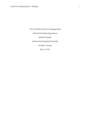 CYB 310 3-4 Project One Stepping Stone Network Troubleshooting Practice ...