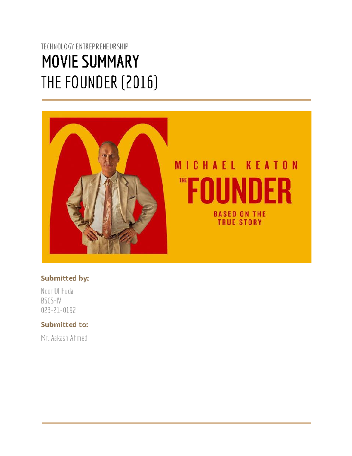 The Founder(2016)movie Summary in context of Entrepreneurship ...