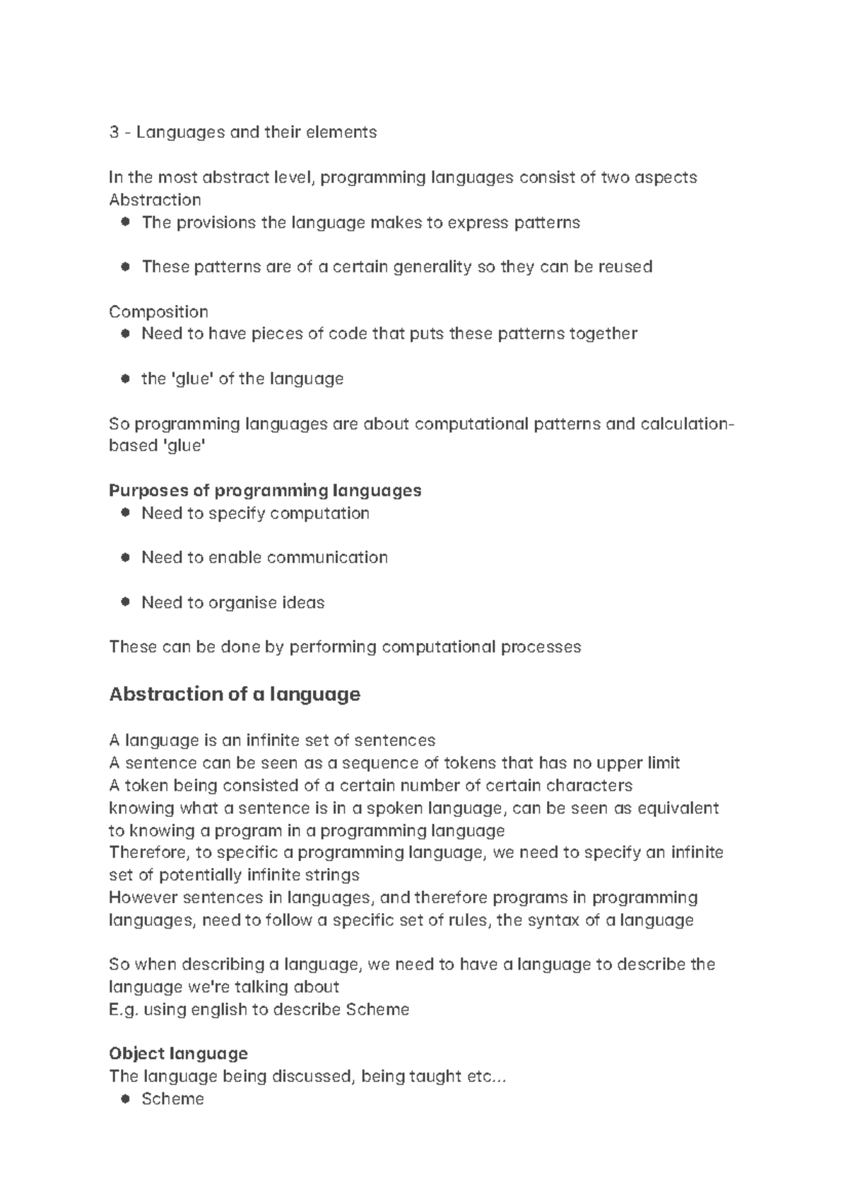 3 - Languages and their elements, Part I - 3 - L%ngu%ges %nd their ...