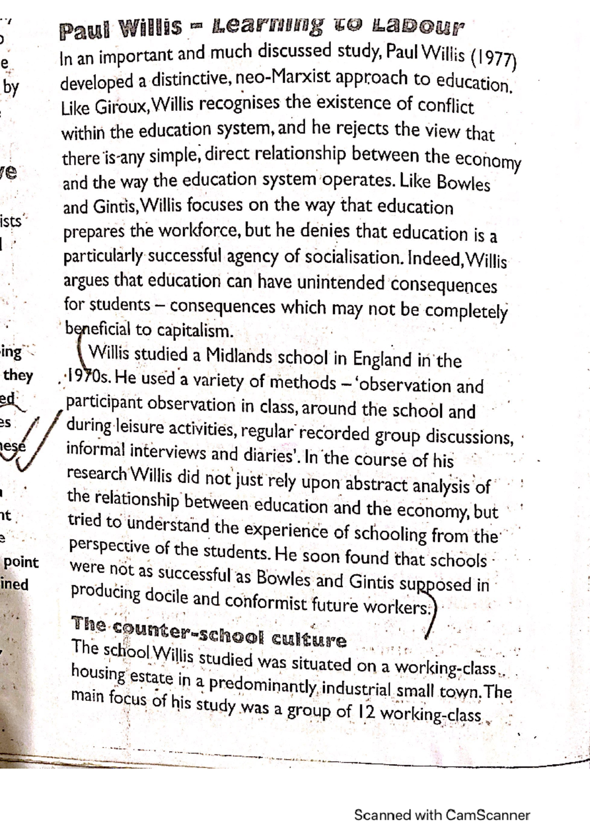 Paul willis’ lads - summary of the sociological study of Paul Willis on ...