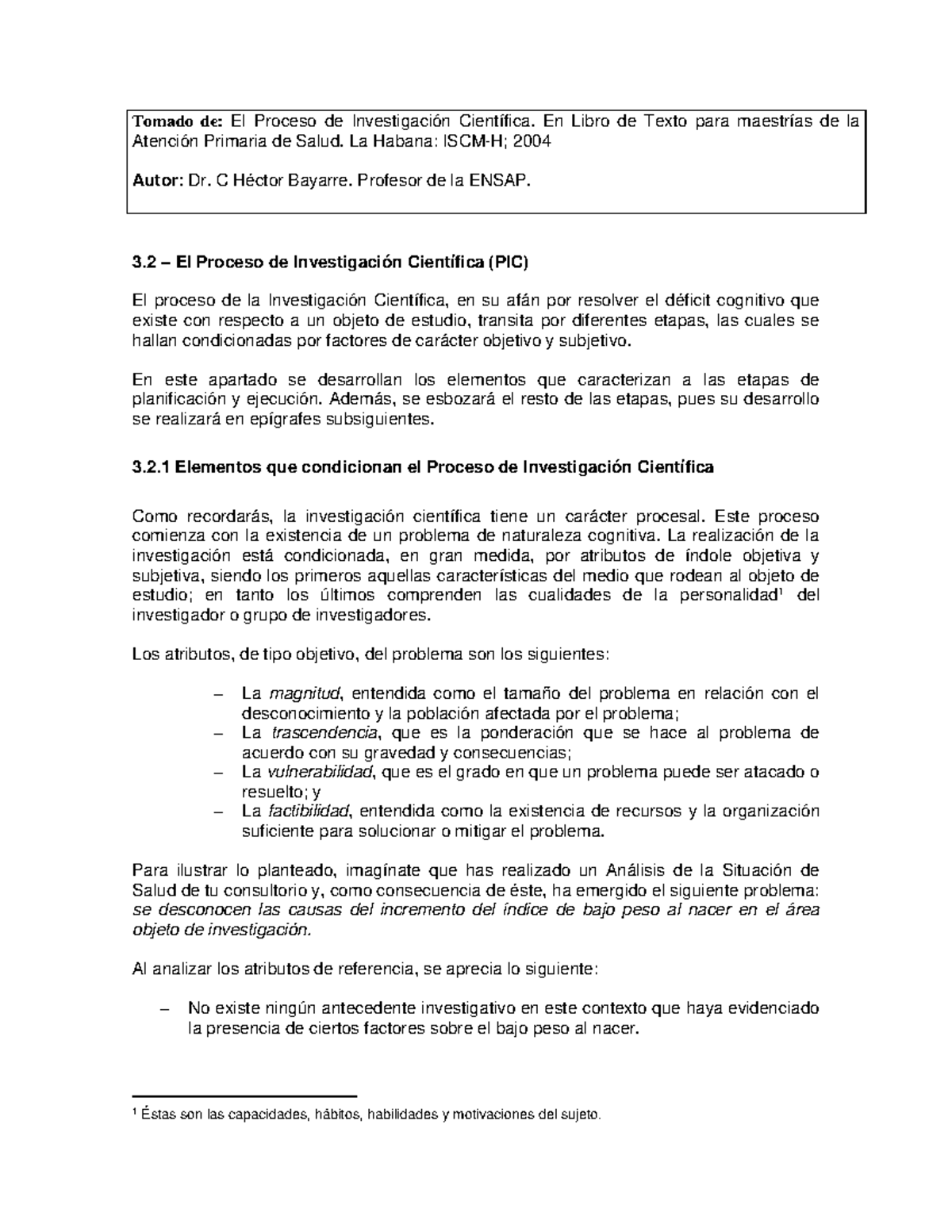 Bibliog Basica M INV - Apunte - Tomado de: El Proceso de Investigación ...