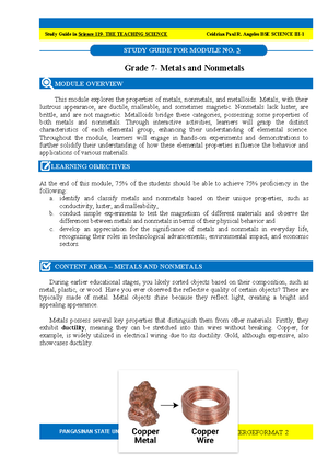 Metals and Nonmetals in Grade 7 - Here's how they're typically ...