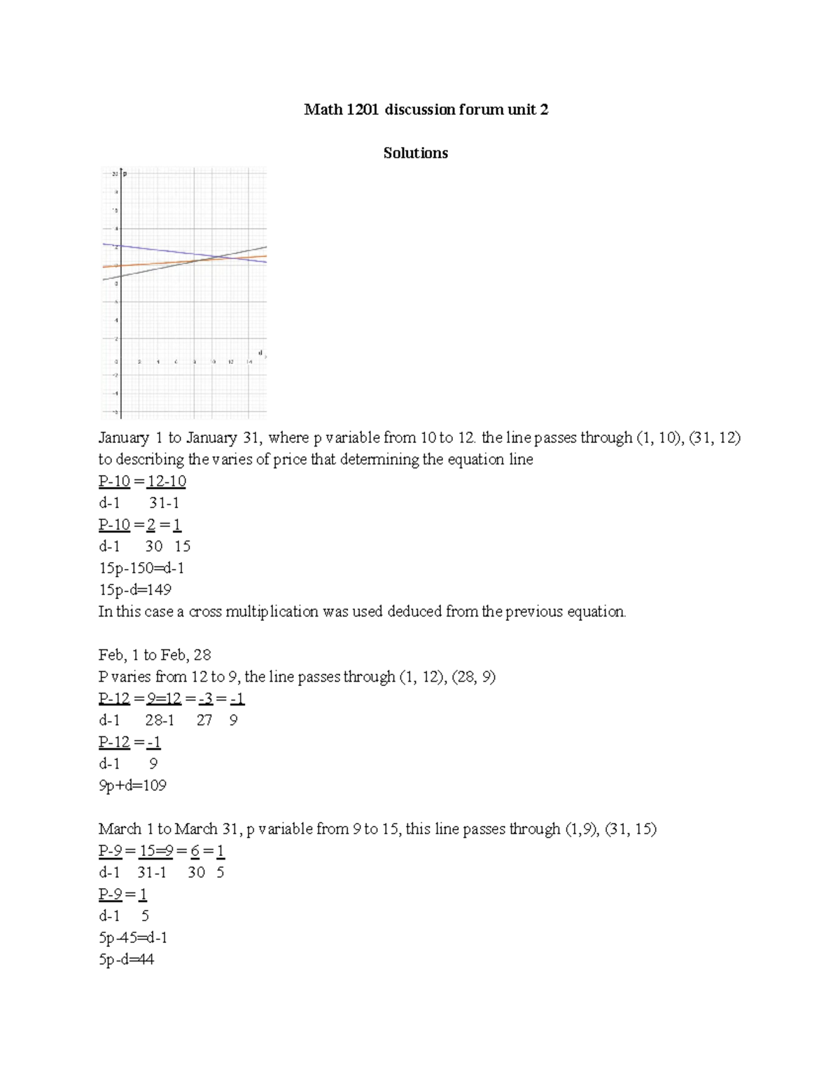 Math 1201 discussion forum unit 2 - Solutions January 1 to January 31 ...