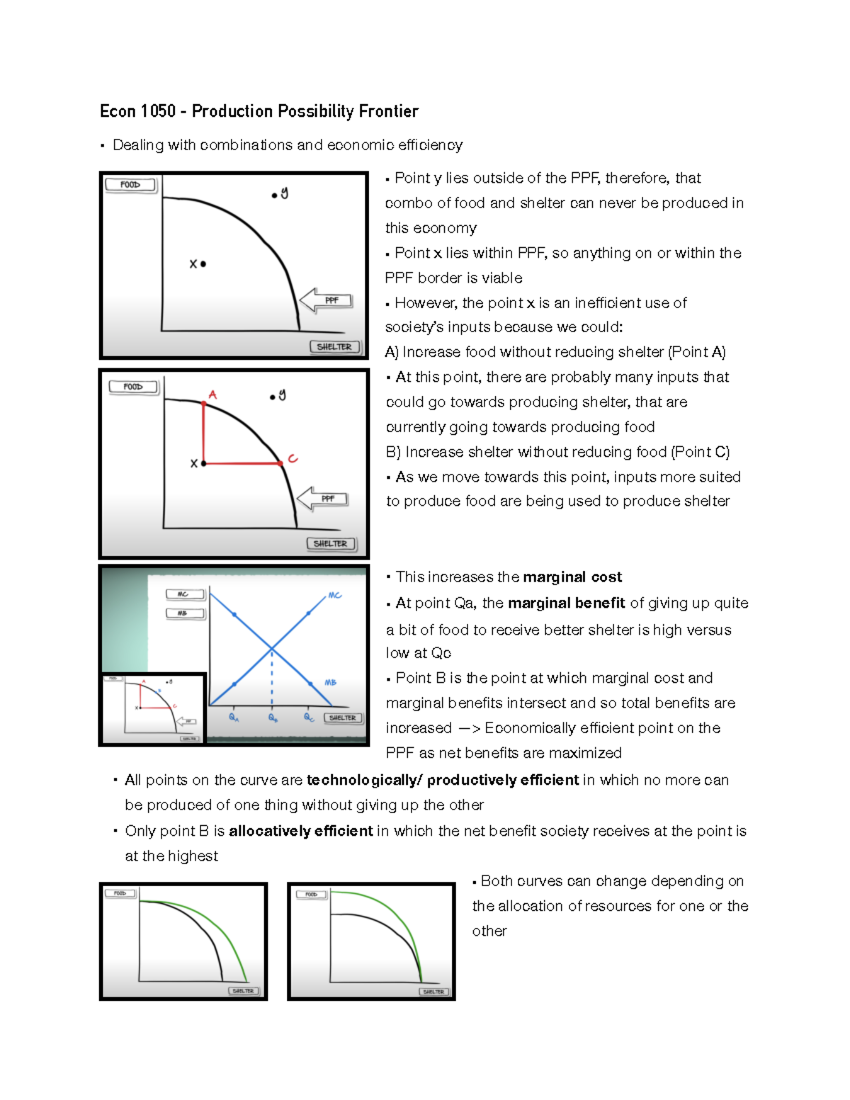 Production Possibility Frontier - Econ 1050 - Production Possibility ...