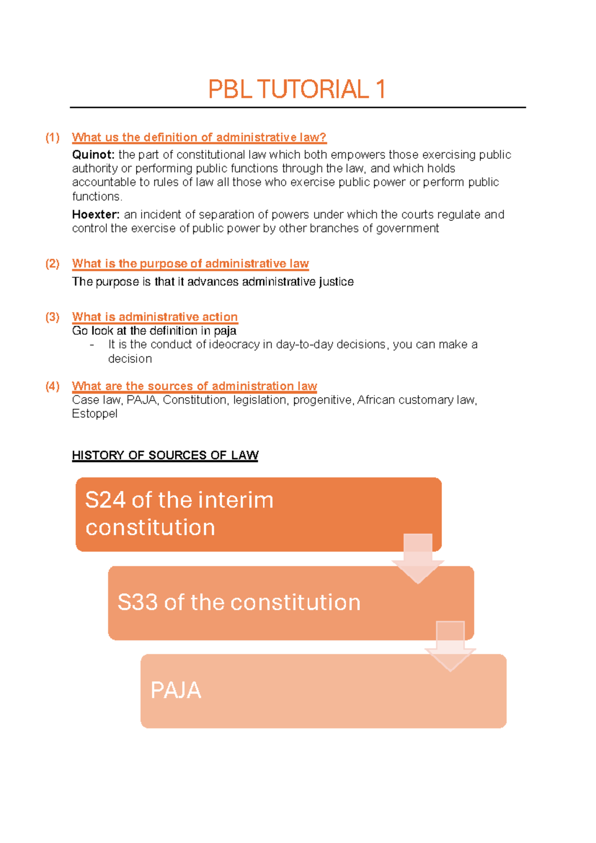 PBL Tutorial 1 - S24 of the interim constitution S33 of the ...