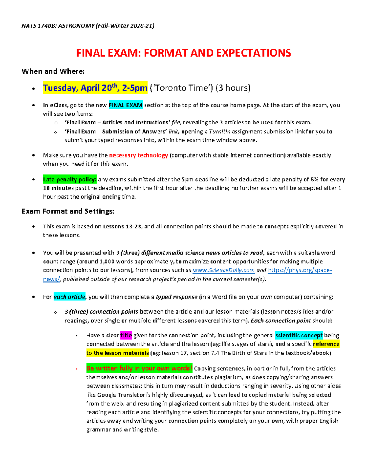 1 1740 - Exam 2 - Format and Expectations - v2-1 - NATS 1740B ...