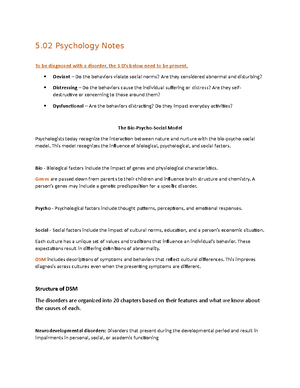 Psychology notes 4.03 - 4.04 - Psychology notes 4. How the brain ...