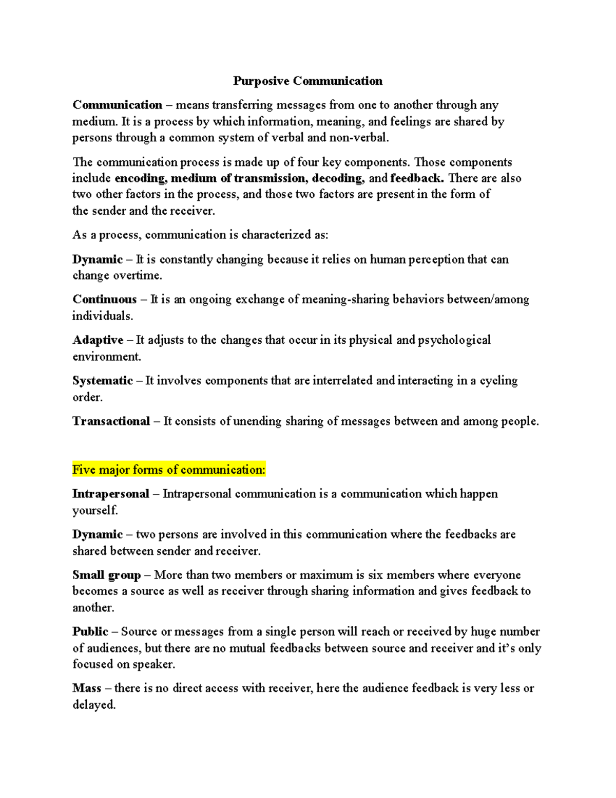 Purposive-Communication - Purposive Communication Communication – means ...