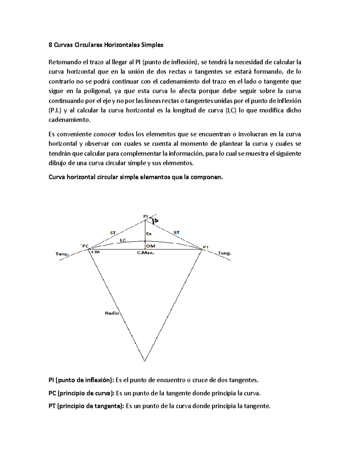 8 Curvas Circulares Horizontales Simples - 8 Curvas Circulares ...