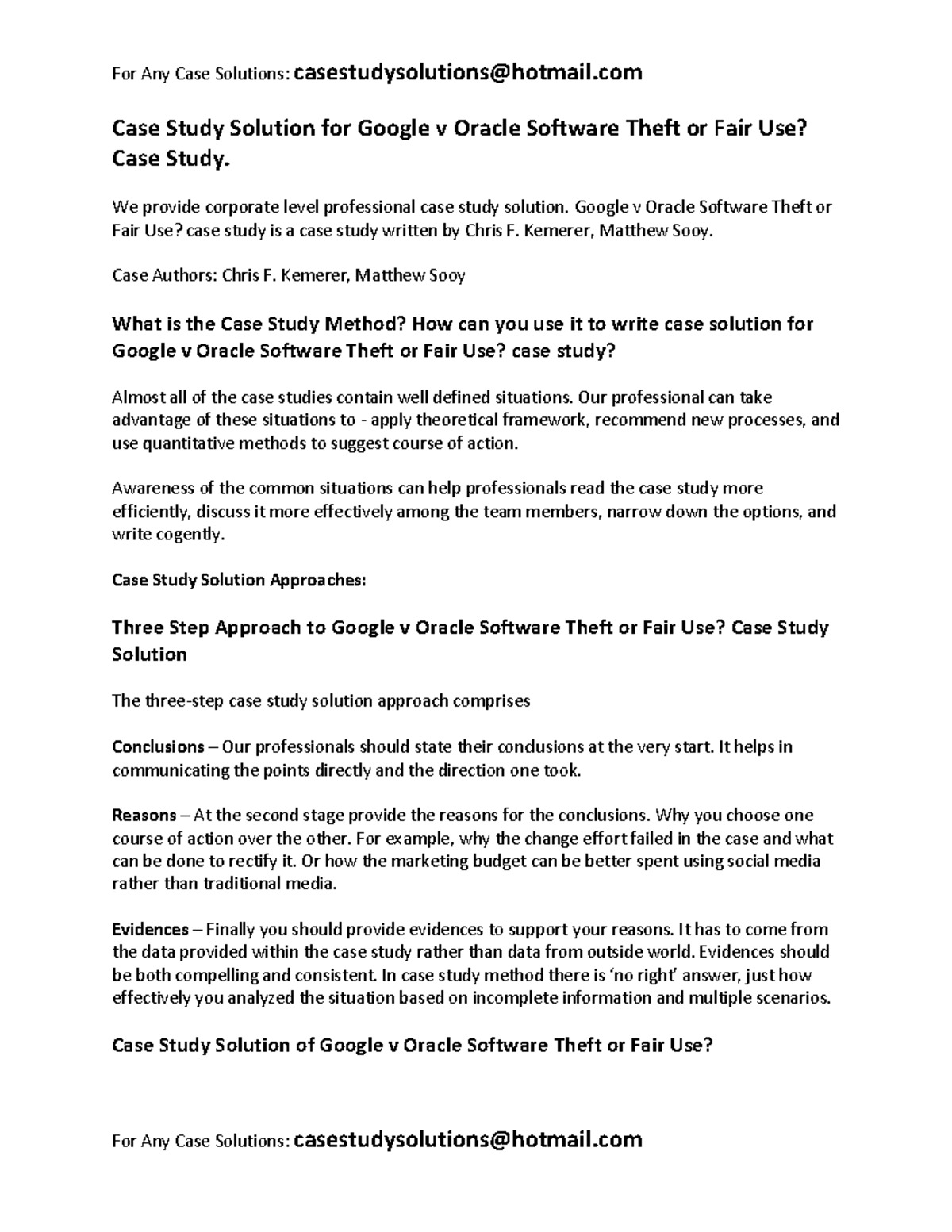 Google v Oracle Software Theft or Fair Use Case Study Solution ...