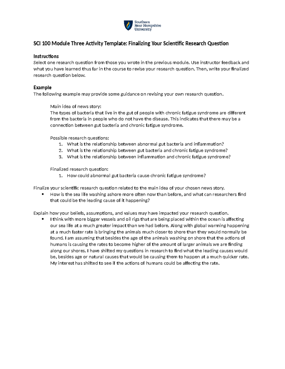 3-SCI 100 Module Three Activity Template - Use instructor feedback and ...