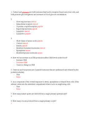 BIO 203 Final Study Guide - BIO 203 Final Study Guide Basic Principles ...