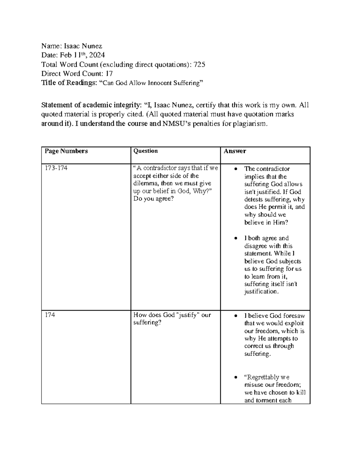 Socratic notes 2 - Name: Isaac Nunez Date: Feb 11th, 2024 Total Word ...