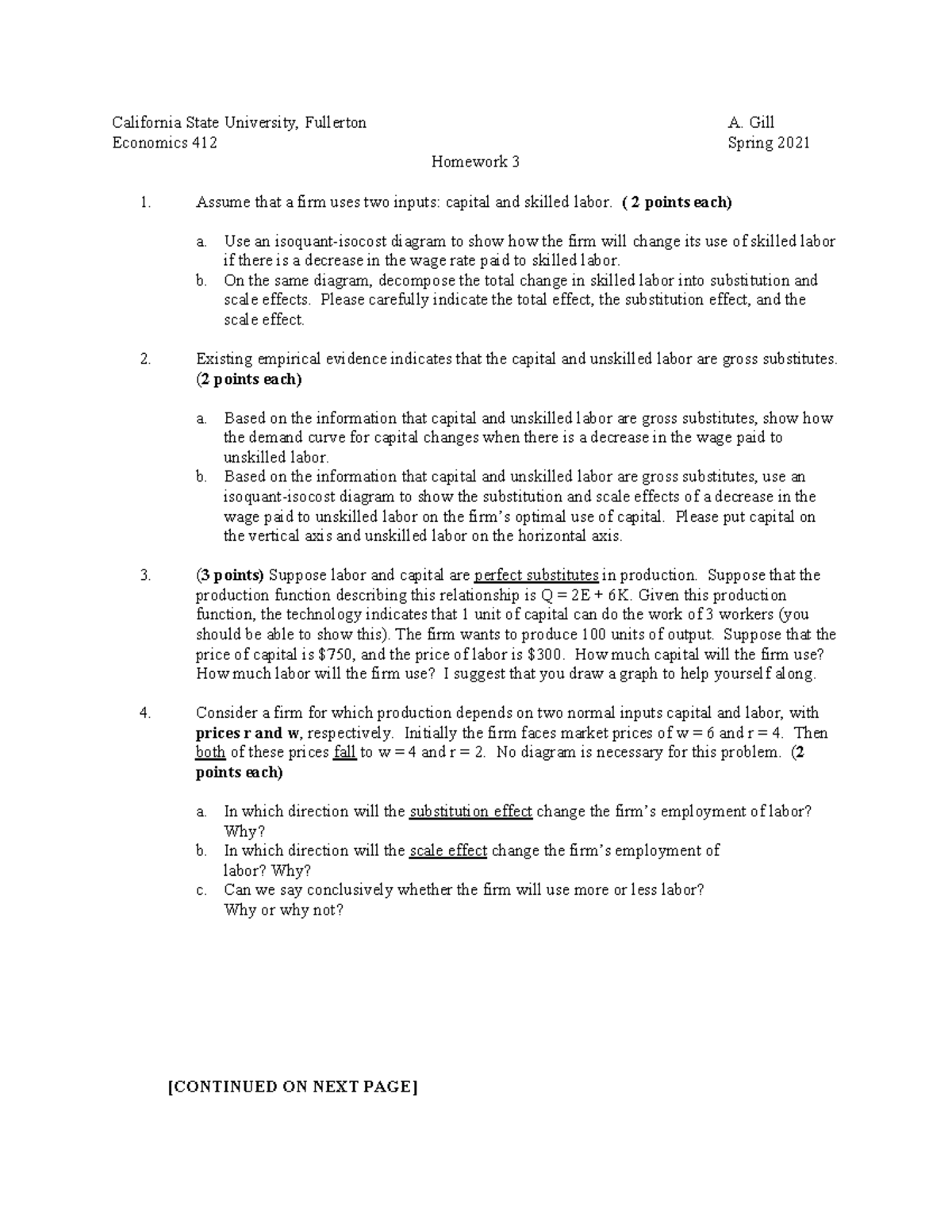 412 Homework 3 - California State University, Fullerton A. Gill ...