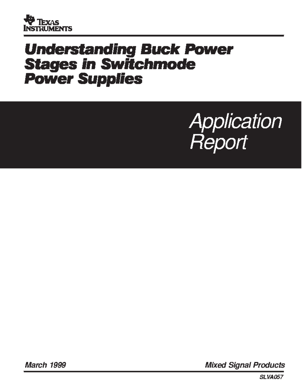 Understanding Buck Power Stages in Switchmode Power Supplies - - Studocu