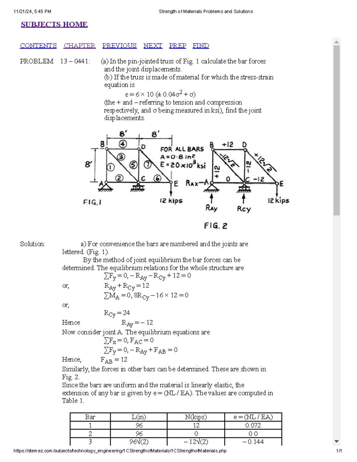 B1 - structural - SUBJECTS HOME CONTENTS CHAPTER PREVIOUS NEXT PREP ...