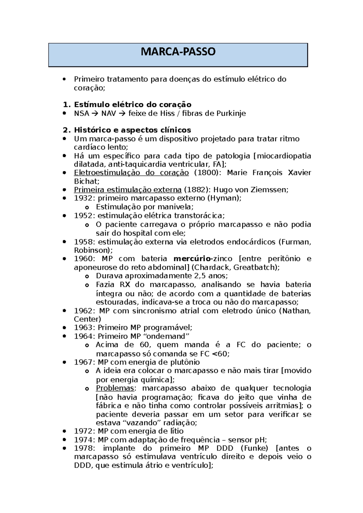 Indicações e funcionamento do marcapasso - MARCA-PASSO Primeiro ...