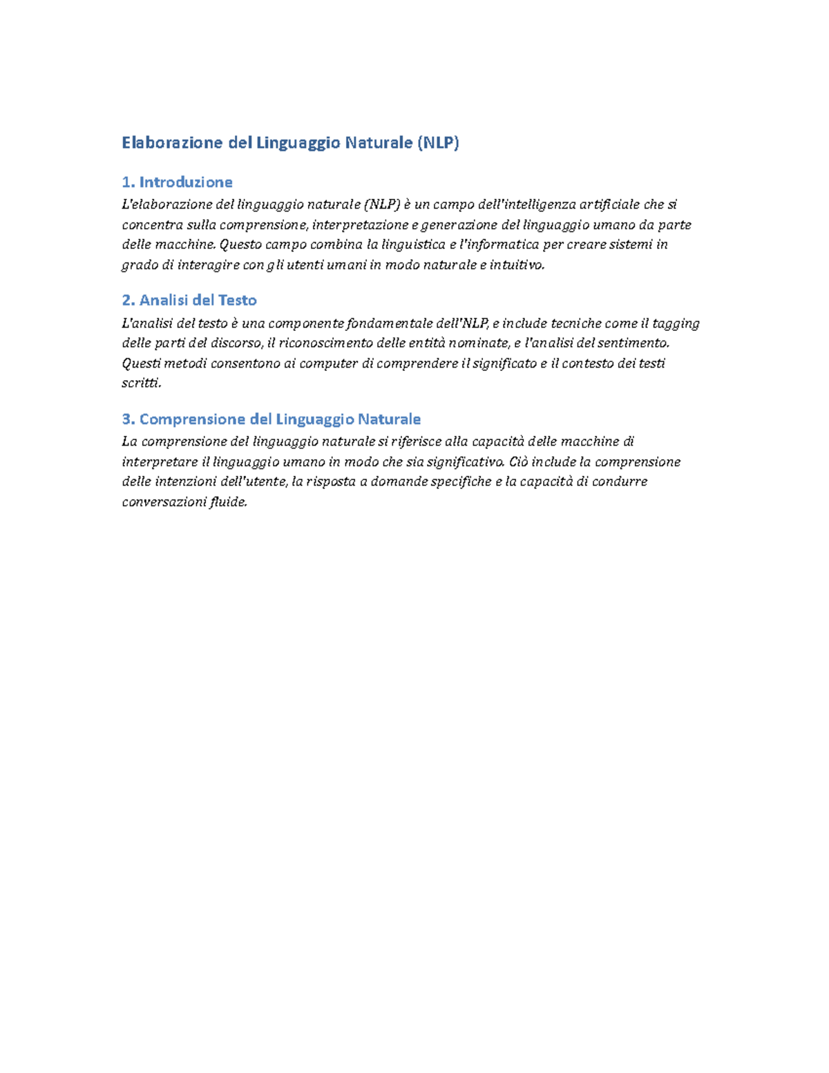 Elaborazione Linguaggio Naturale - Elaborazione del Linguaggio Naturale ...