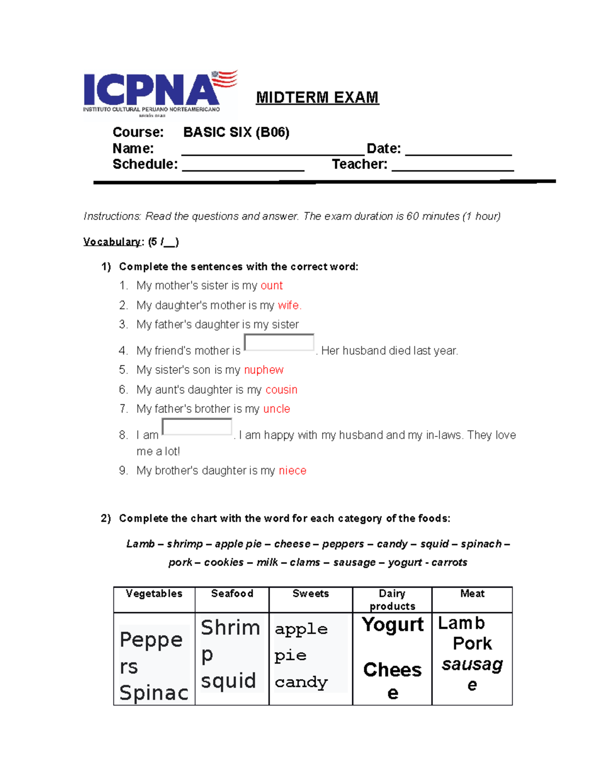MTE 20EXAM 20B06 ingless - MIDTERM EXAM ####### Course: BASIC SIX (B06 ...