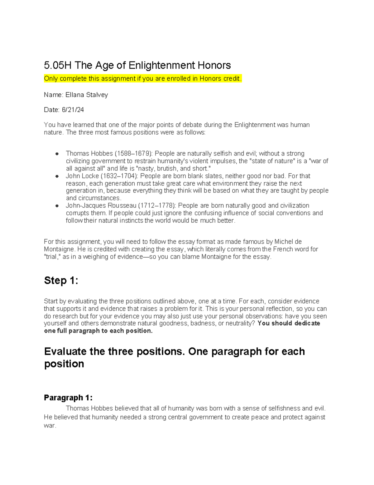 Copy of 5.05H v23 - Do this. :) - 5 The Age of Enlightenment Honors ...