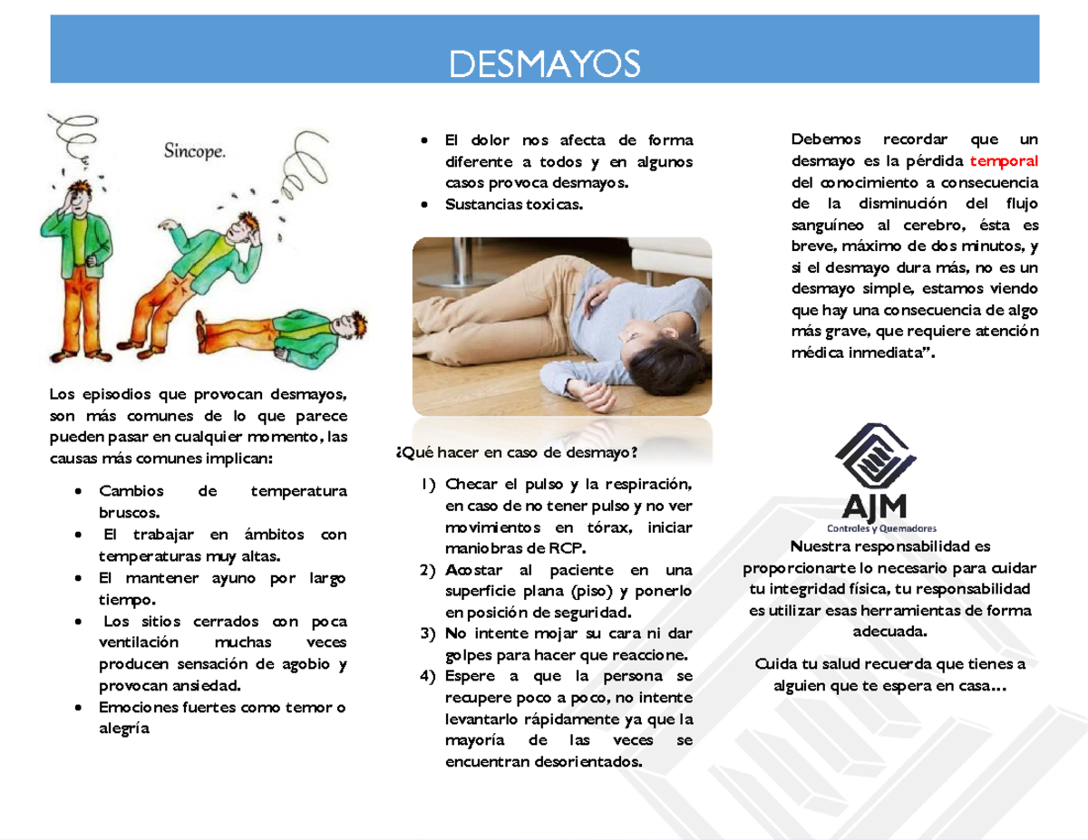 Desmayo - DESMAYOS Los episodios que provocan desmayos, son más comunes ...