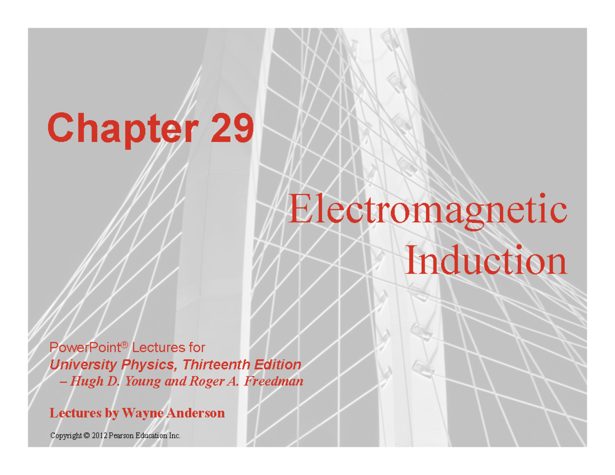 Electromagnetic Induction - PowerPoint ####### ® Lectures for ...
