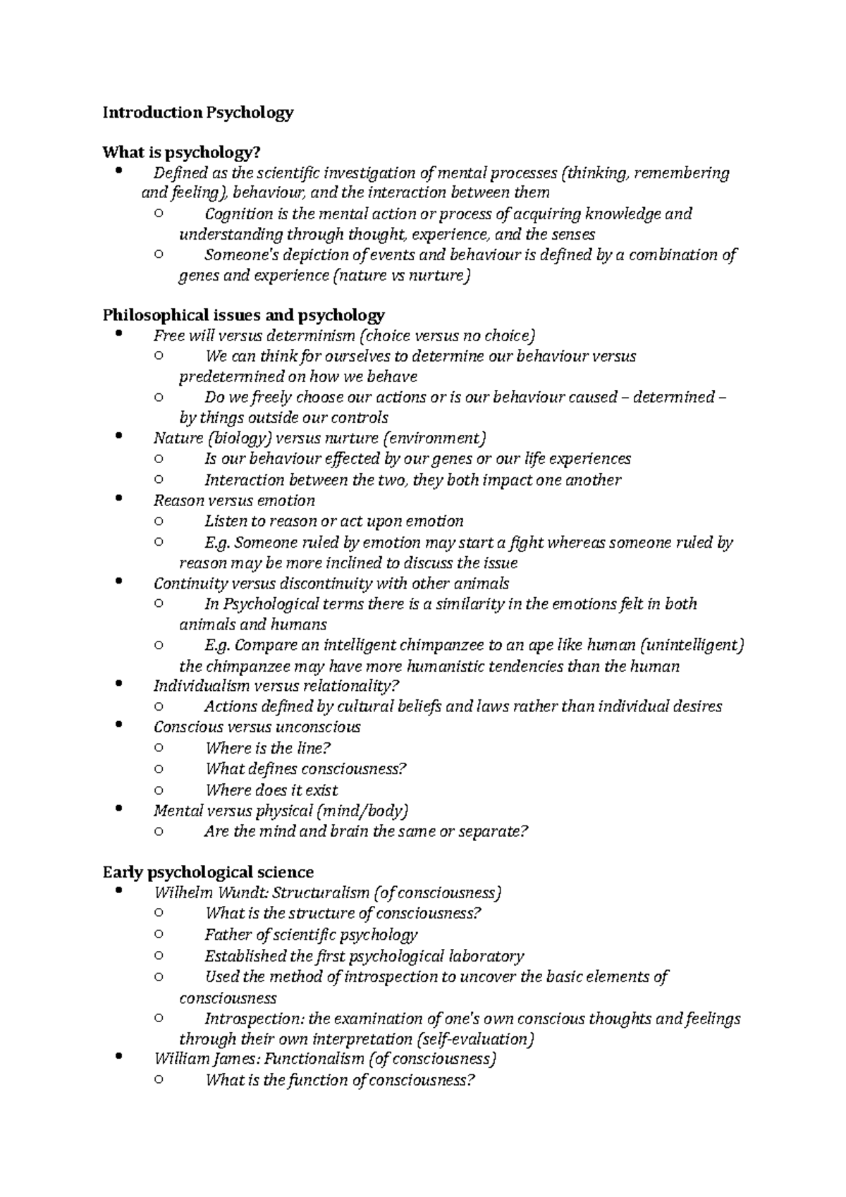Topic 1 - Introduction Psychology - Introduction Psychology What is ...
