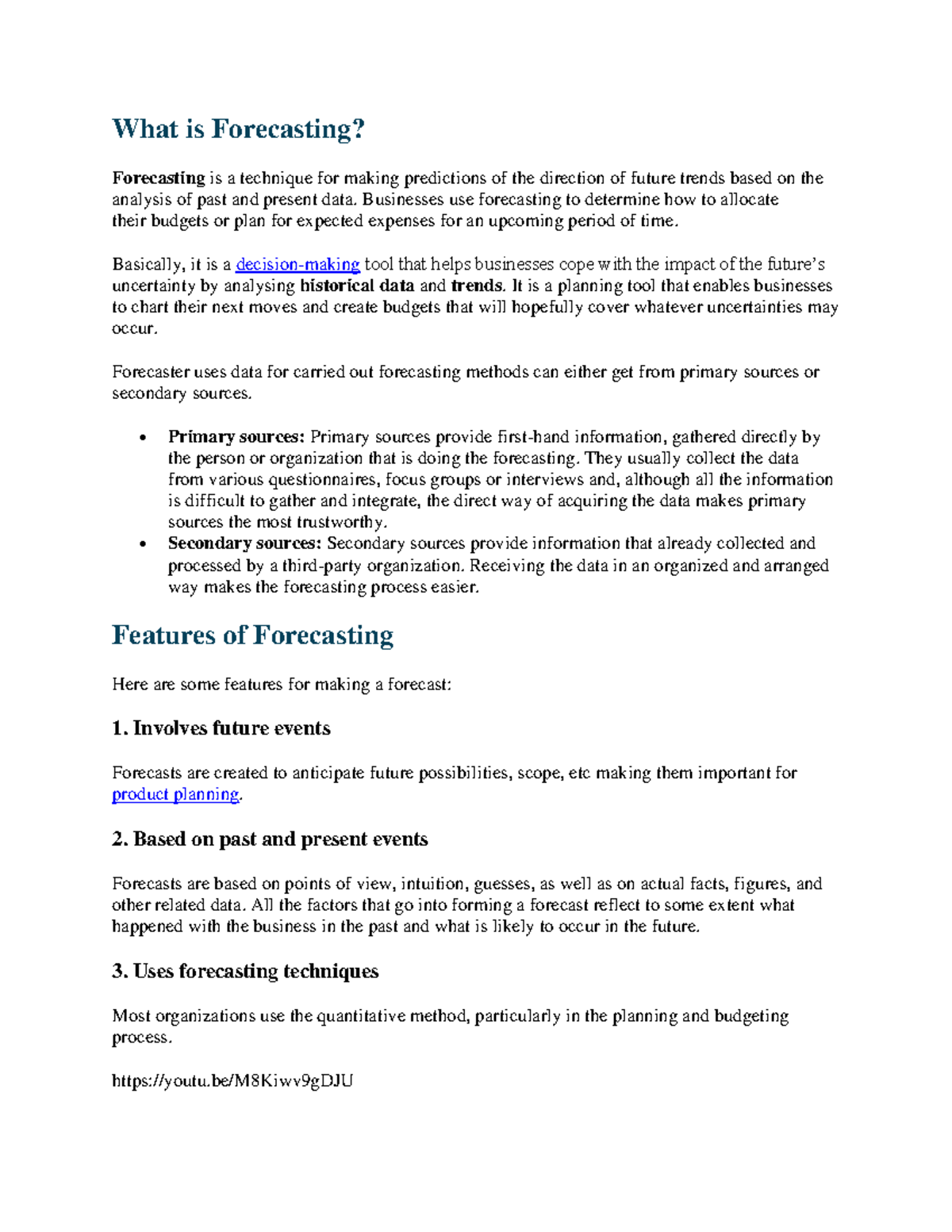 What Is Forecasting Lecture Notes On Forecasting What Is