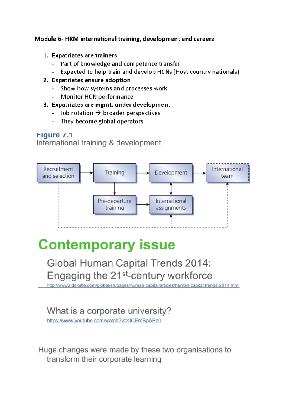 Module 6- International training development and careers - Module 6 ...