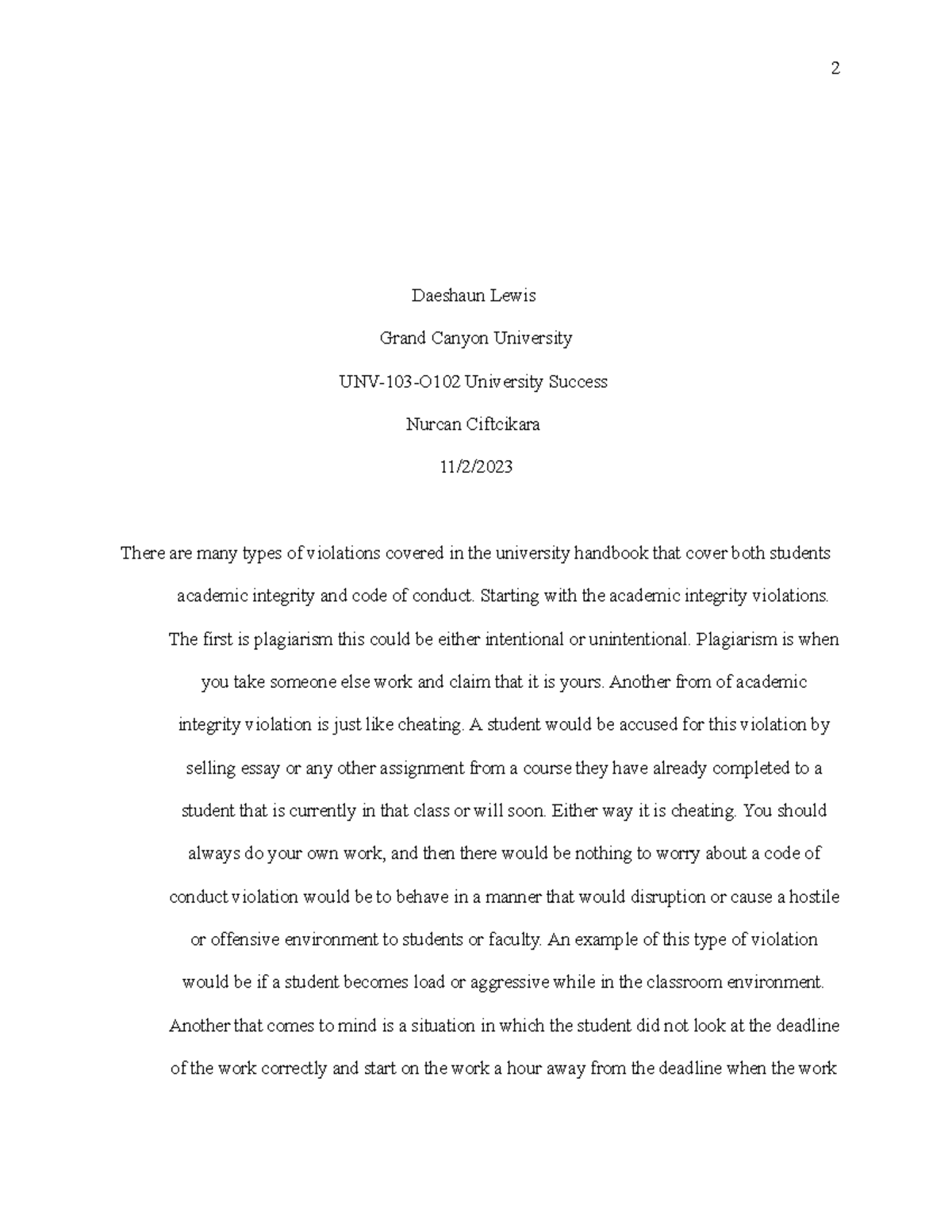 Writing Center Style Apa 7th Edition Template Without Abstract