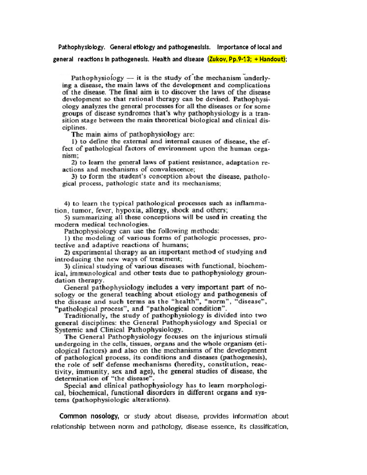 15 - 1 - its abt propedeutics - Pathophysiology. General etiology and ...