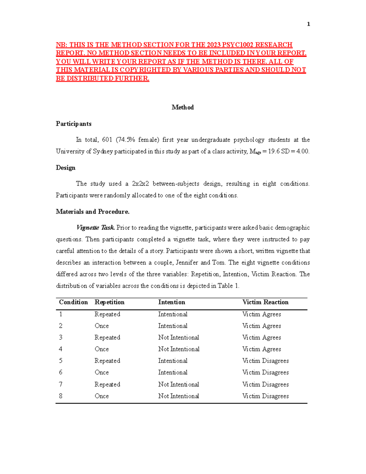First Year Report Method Final-2 - 1 NB: THIS IS THE METHOD SECTION FOR ...