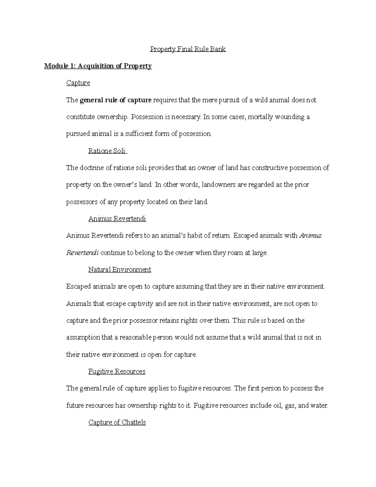 Property Final Rule Bank - Property Final Rule Bank Module 1 ...