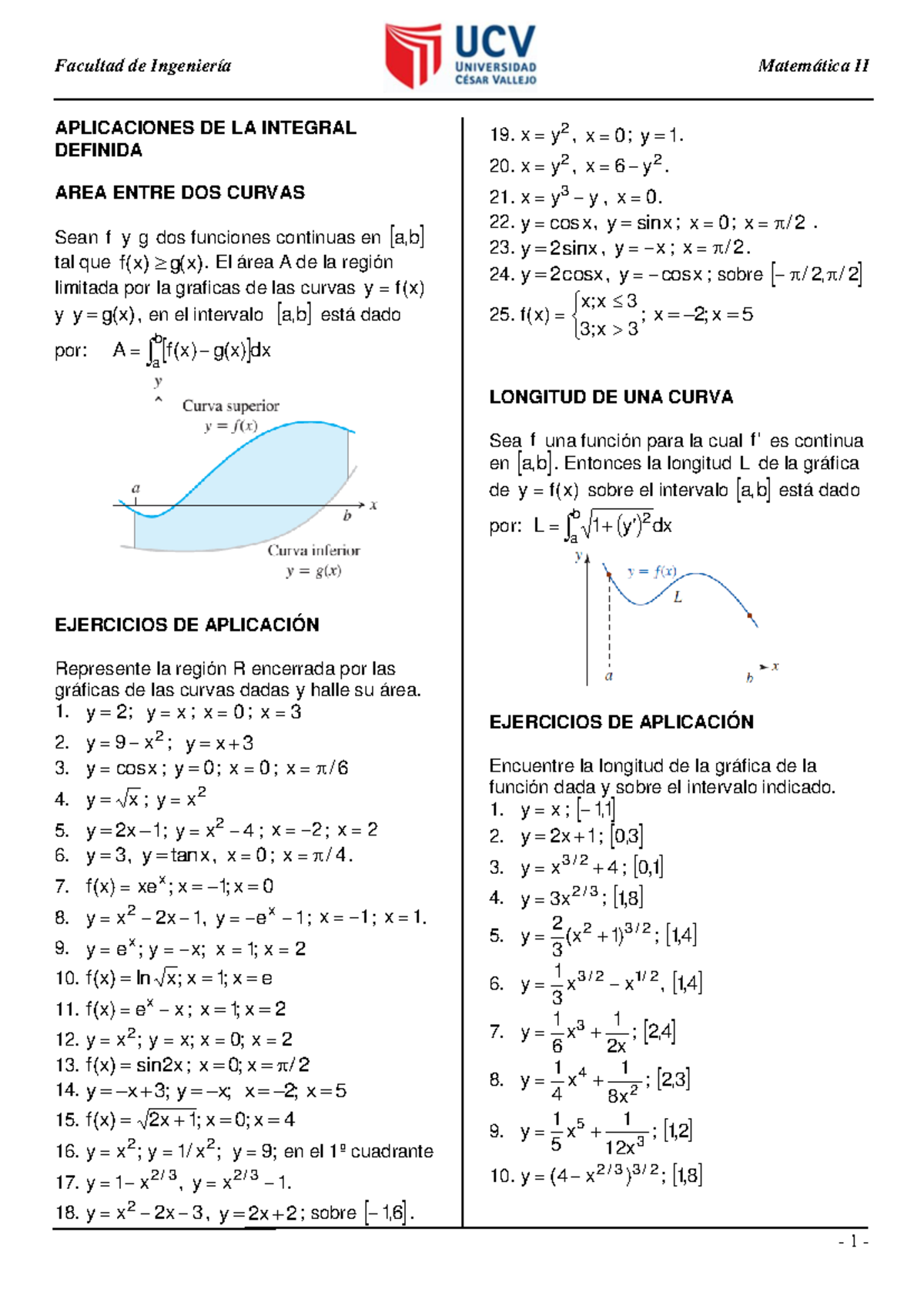 Areas Entre DOS Curvas - fsghgn - APLICACIONES DE LA INTEGRAL DEFINIDA AREA ENTRE DOS CURVAS ...