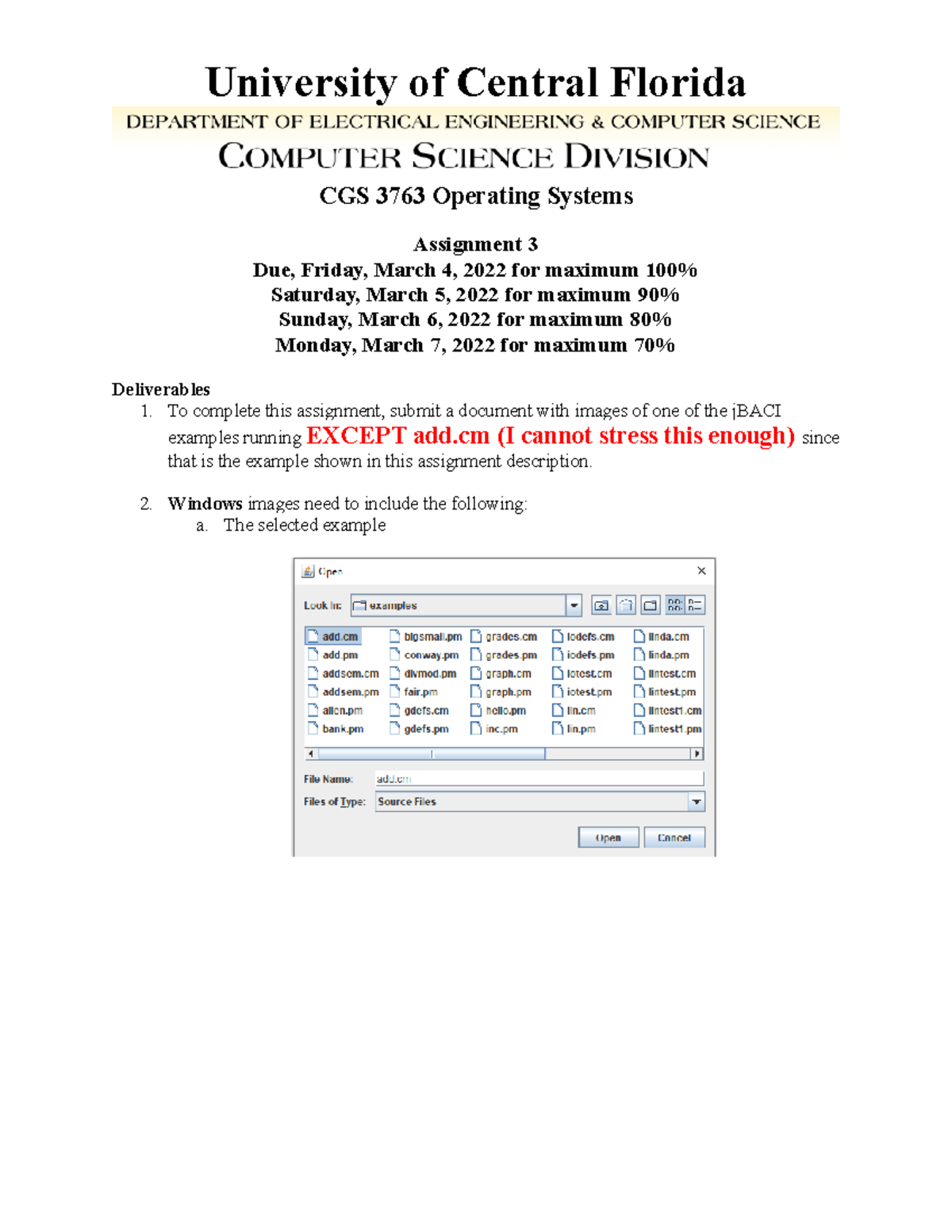 CGS3763 Assignment 3 Template - University of Central Florida CGS 3763 Operating Systems Due ...