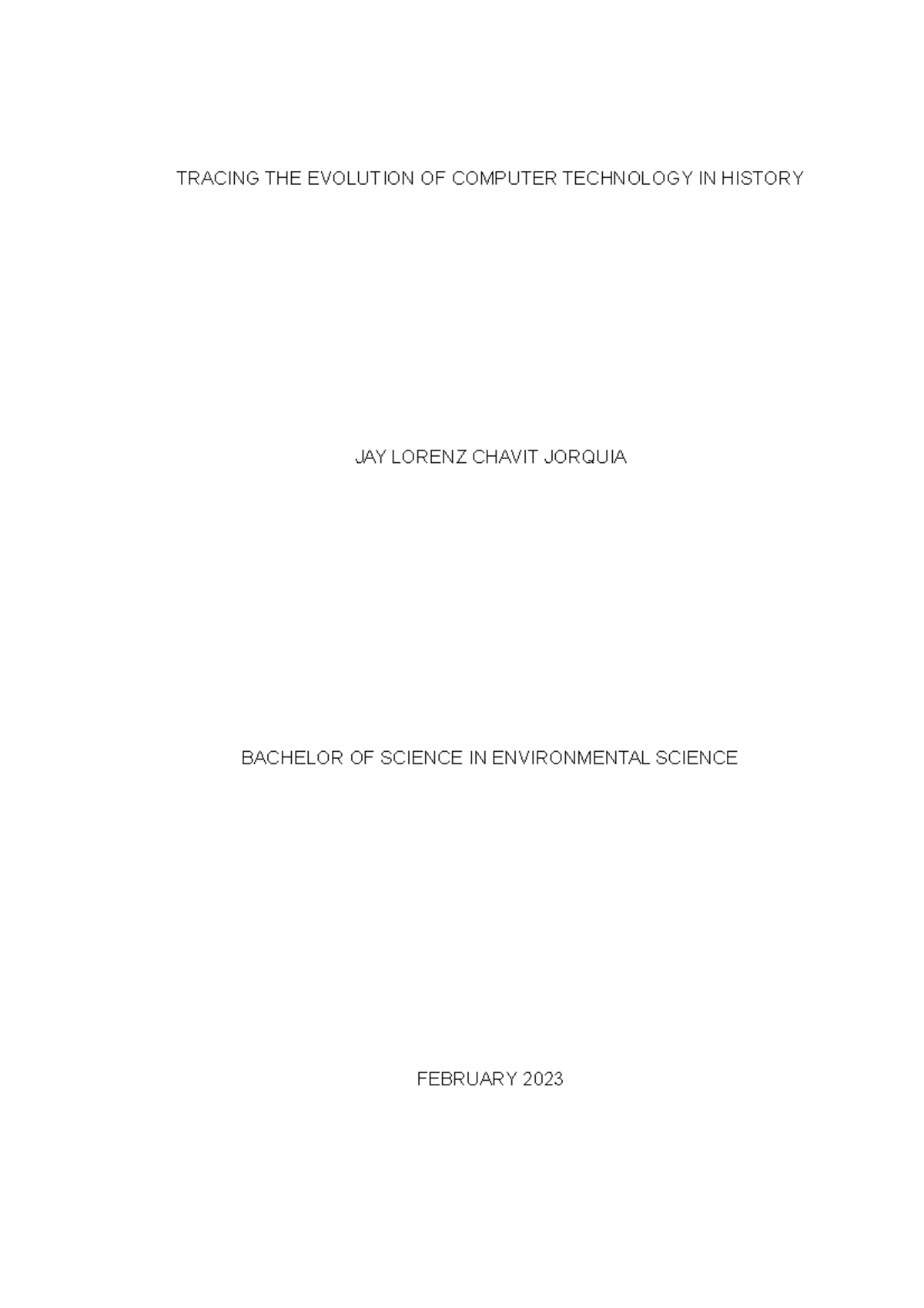 Tracing THE Evolution OF Computer Technology IN History Final 3 ...