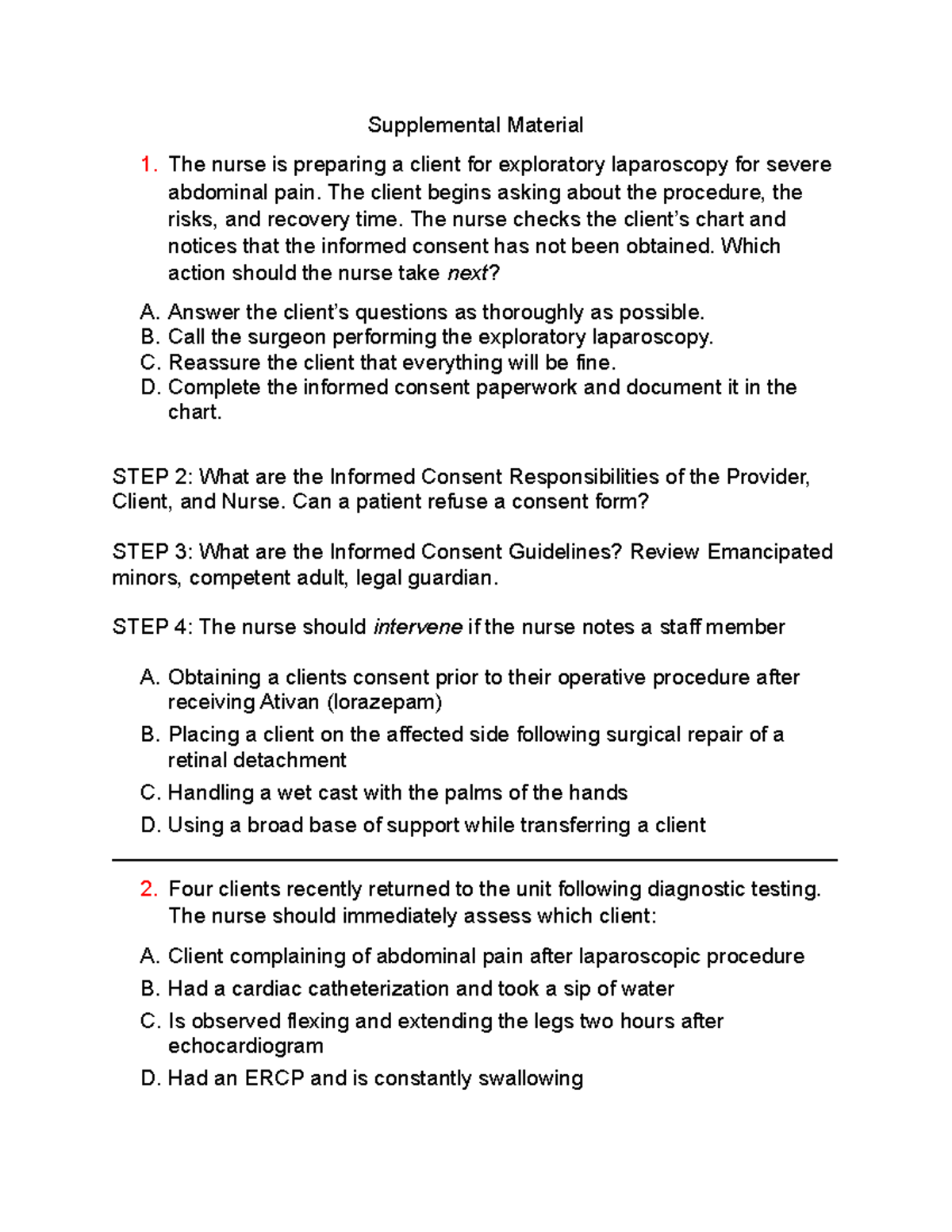 Supplemental Material Part 2 - Supplemental Material The nurse is ...