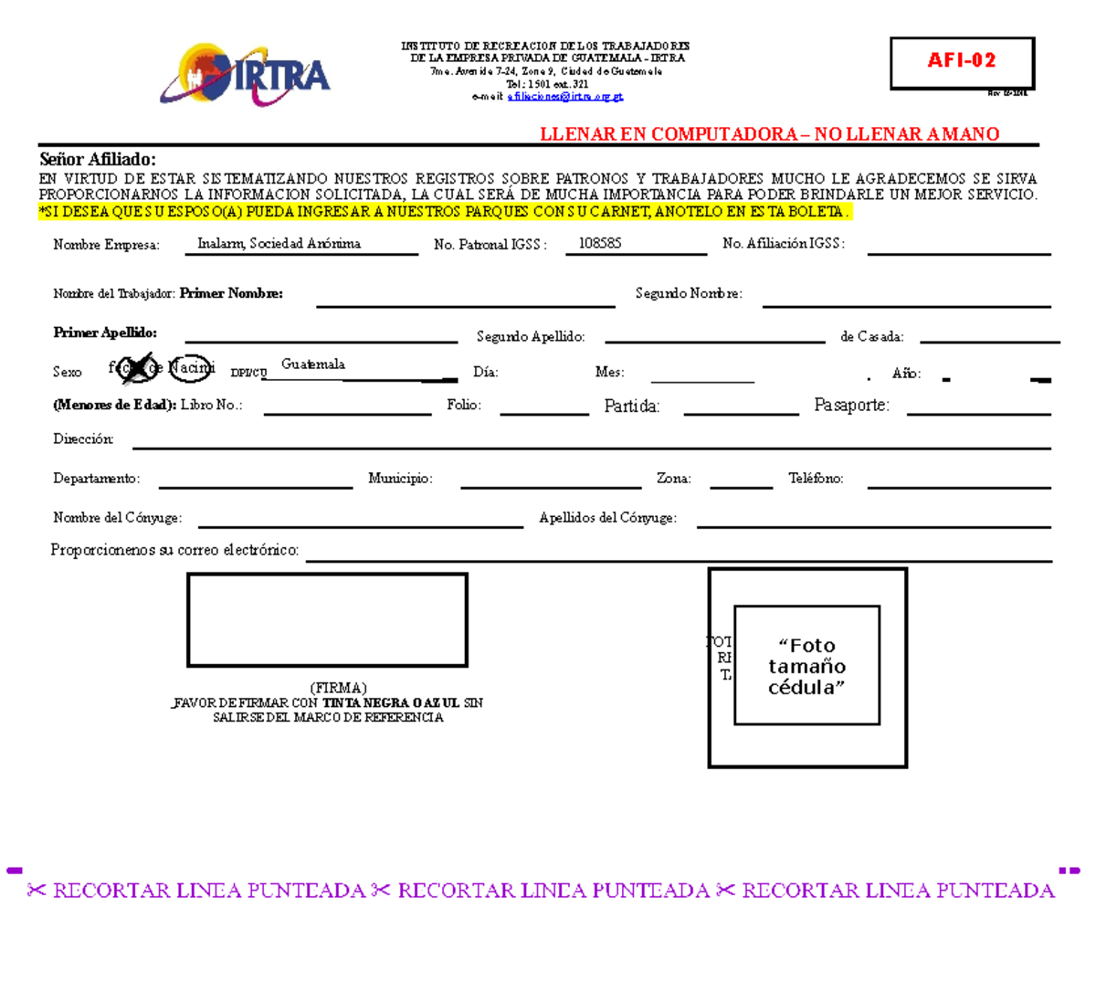 Afi 02 boleta para carne irtra de trabajador 1620322093 7208300991 ...