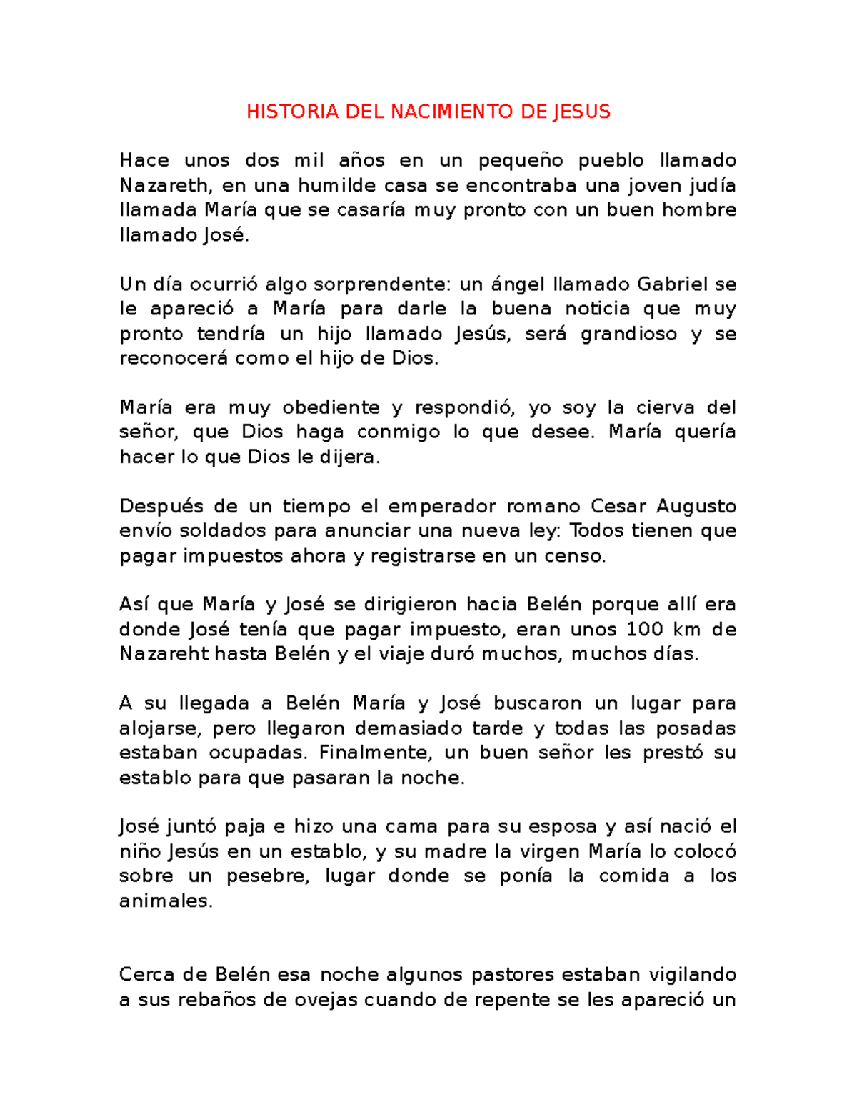 Historia DEL Nacimiento DE Jesus - HISTORIA DEL NACIMIENTO DE JESUS ...