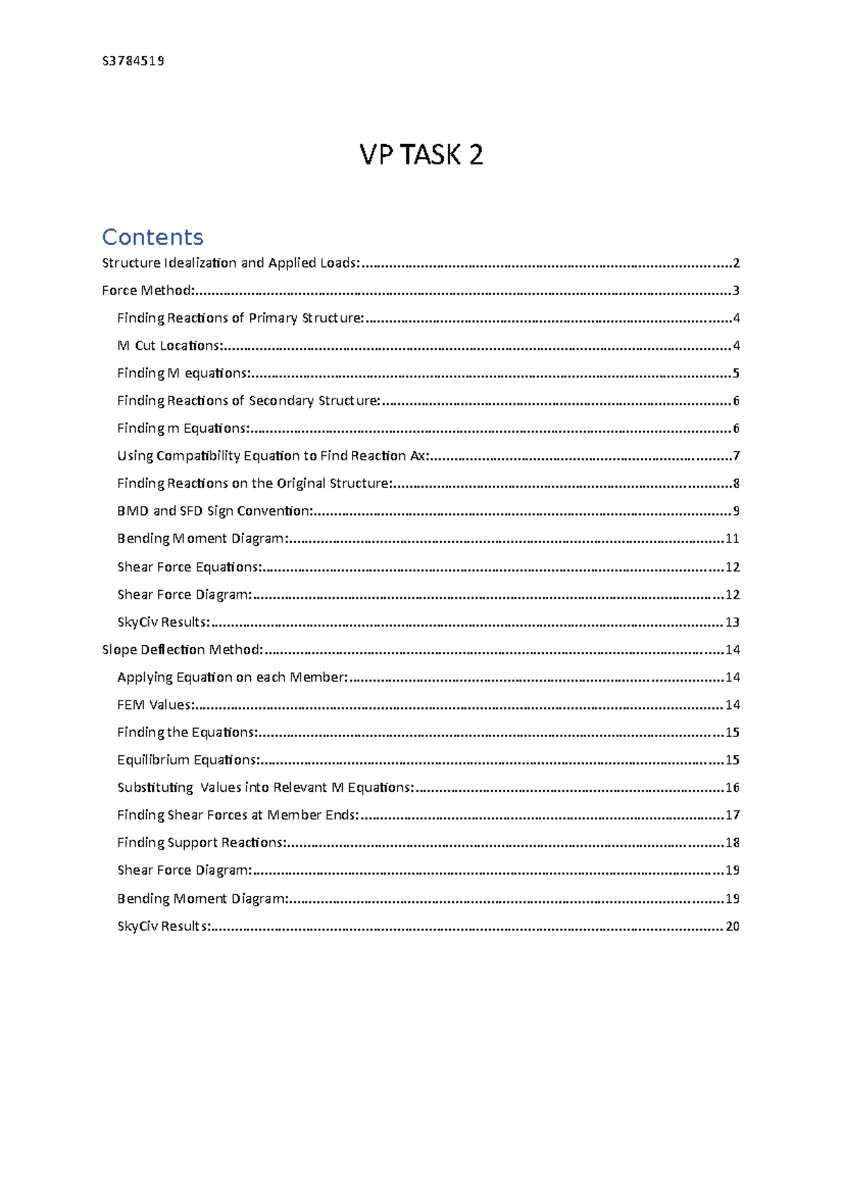 VP Task 2 - VP Task 2 for first assignment of VP Task - Contents - VP TASK Structure ...
