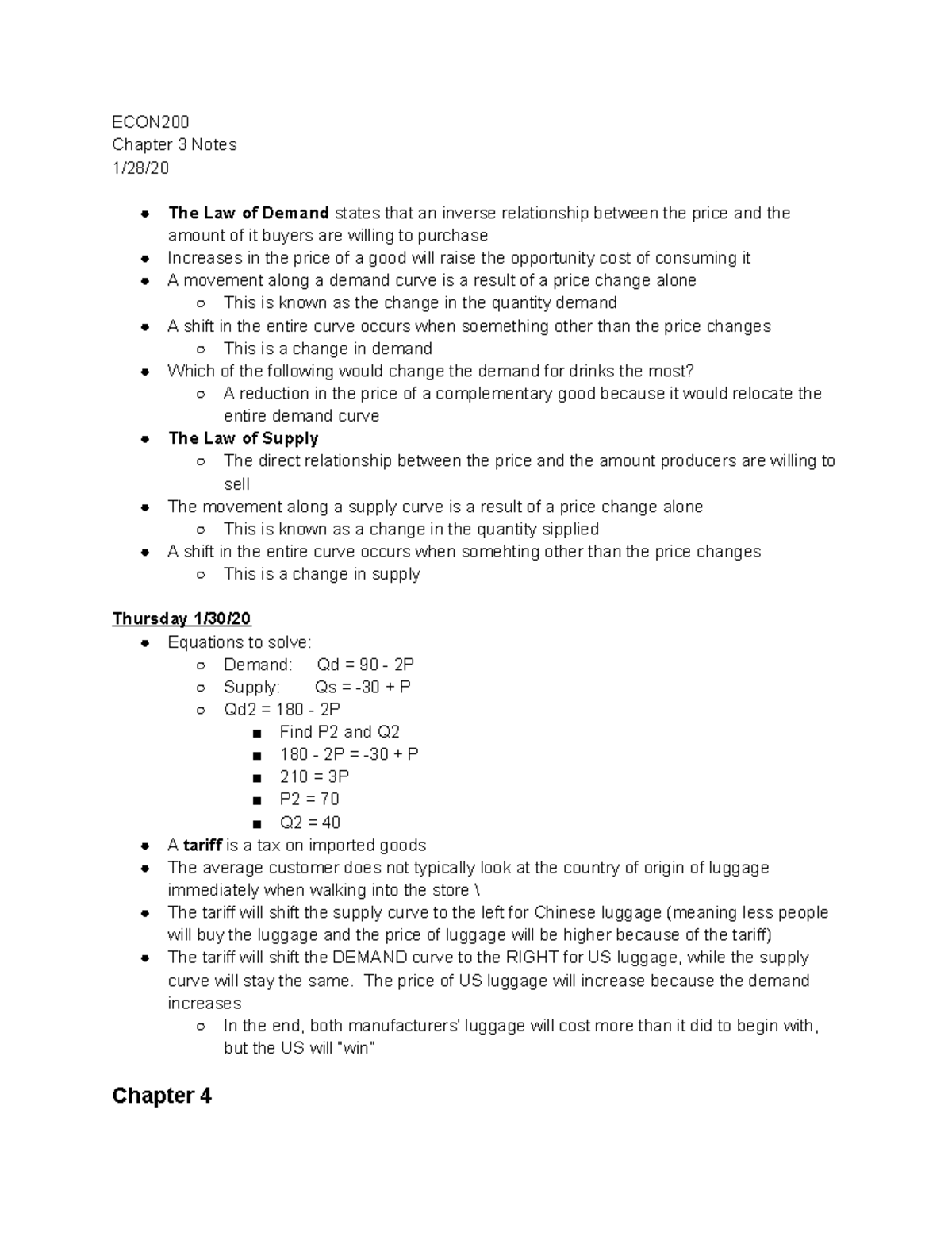 ECON200Ch3 - Chapter 3 in-class notes - ECON Chapter 3 Notes 1/28/ The ...