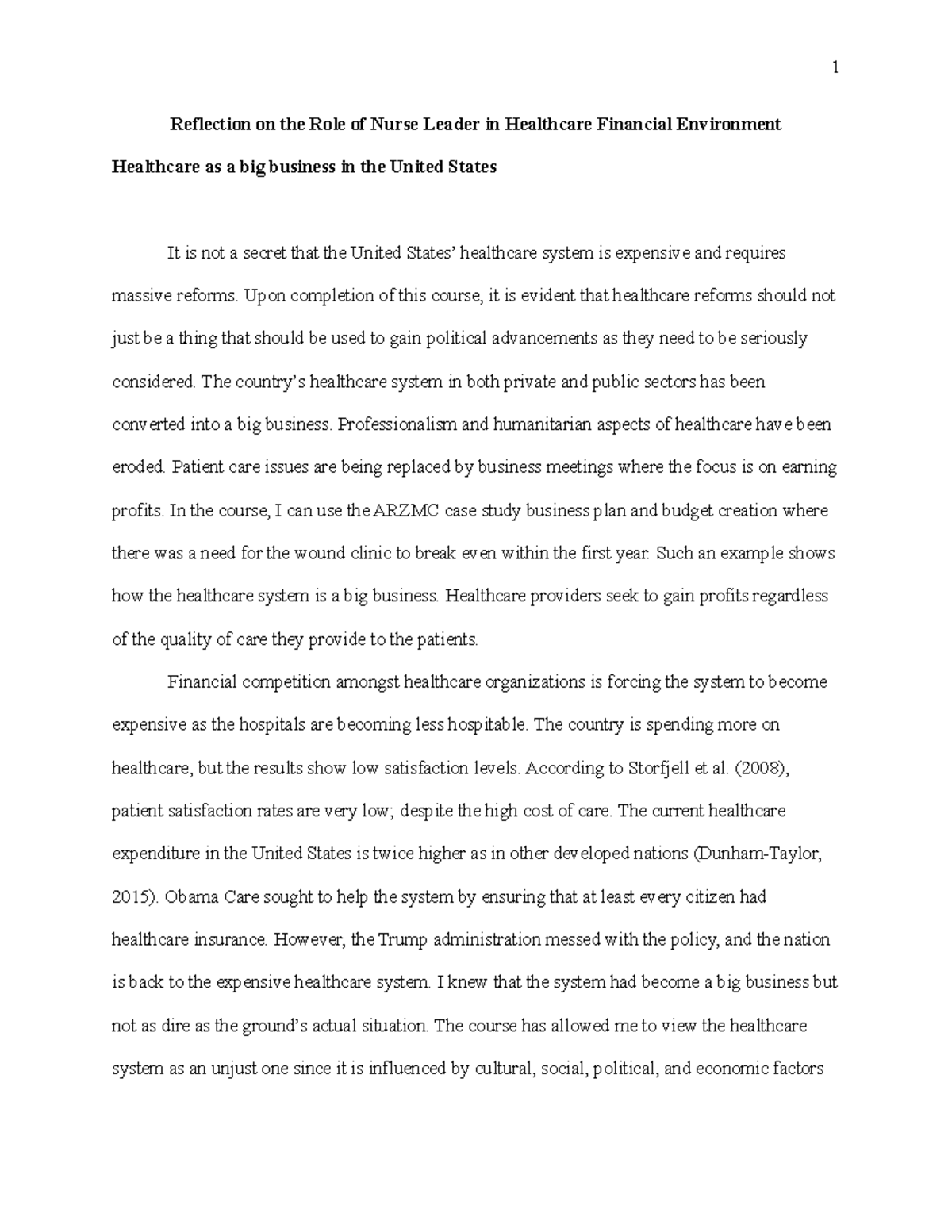 Reflection On The Role Of Nurse Leader In Healthcare Financial reflection-on-the-role-of-nurse-leader-in-healthcare-financial