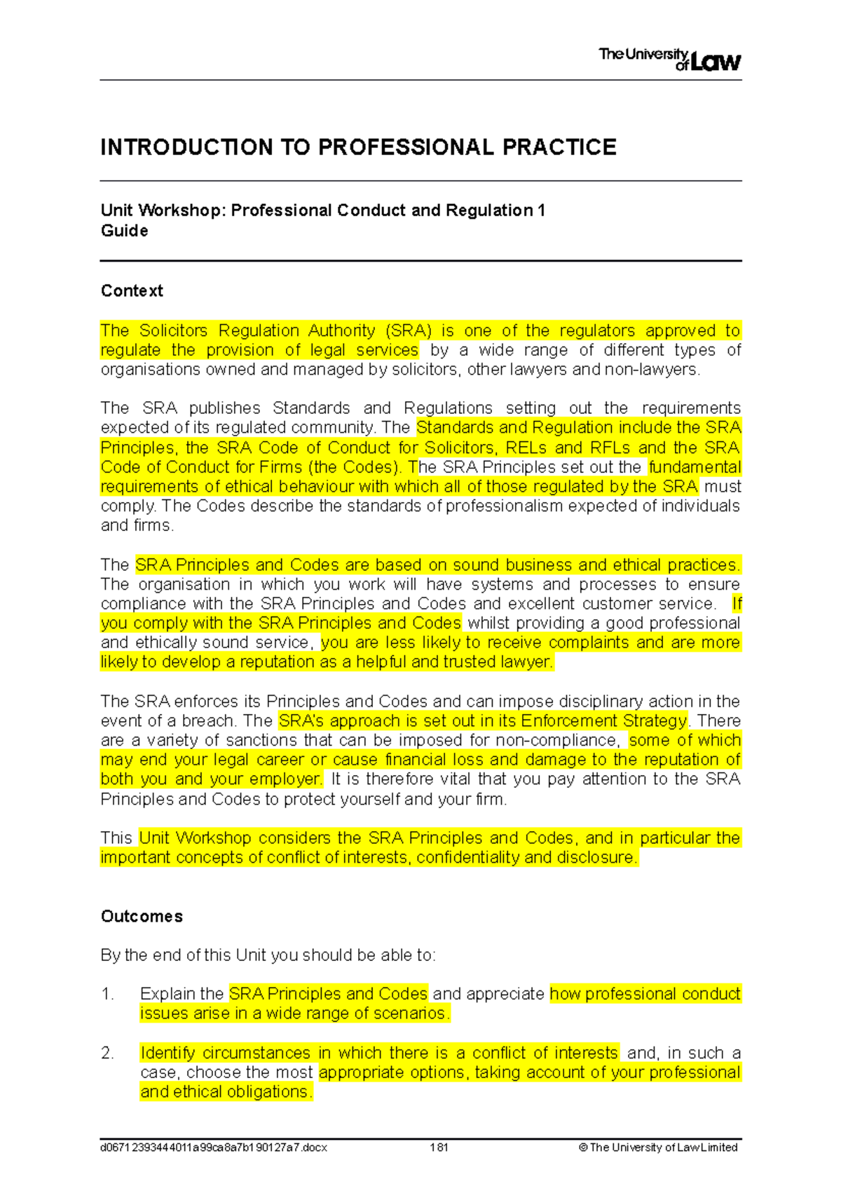 Professional Conduct Module Guide - INTRODUCTION TO PROFESSIONAL ...