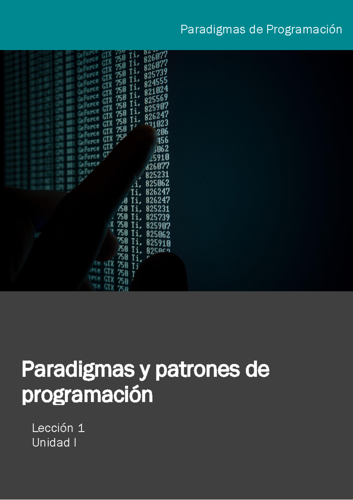 Materiales Unidad 1 y 2 - Paradigmas de Programación - Paradigmas de ...
