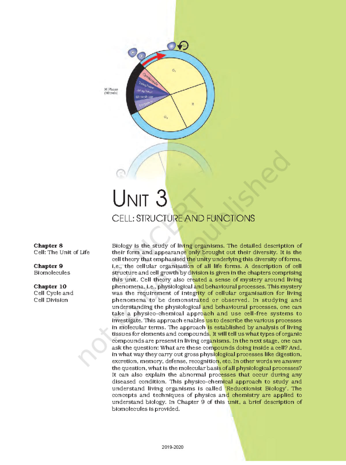 Cell the unit of life - +1 ncert text for biology students - UNIT 3 ...