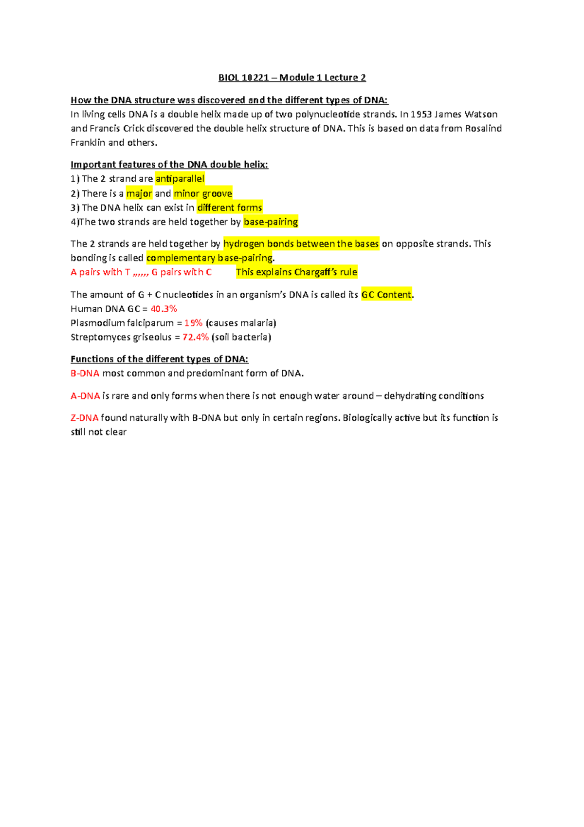 BIOL 10221 – Module 1 Lecture 2 - BIOL 10221 – Module 1 Lecture 2 How ...