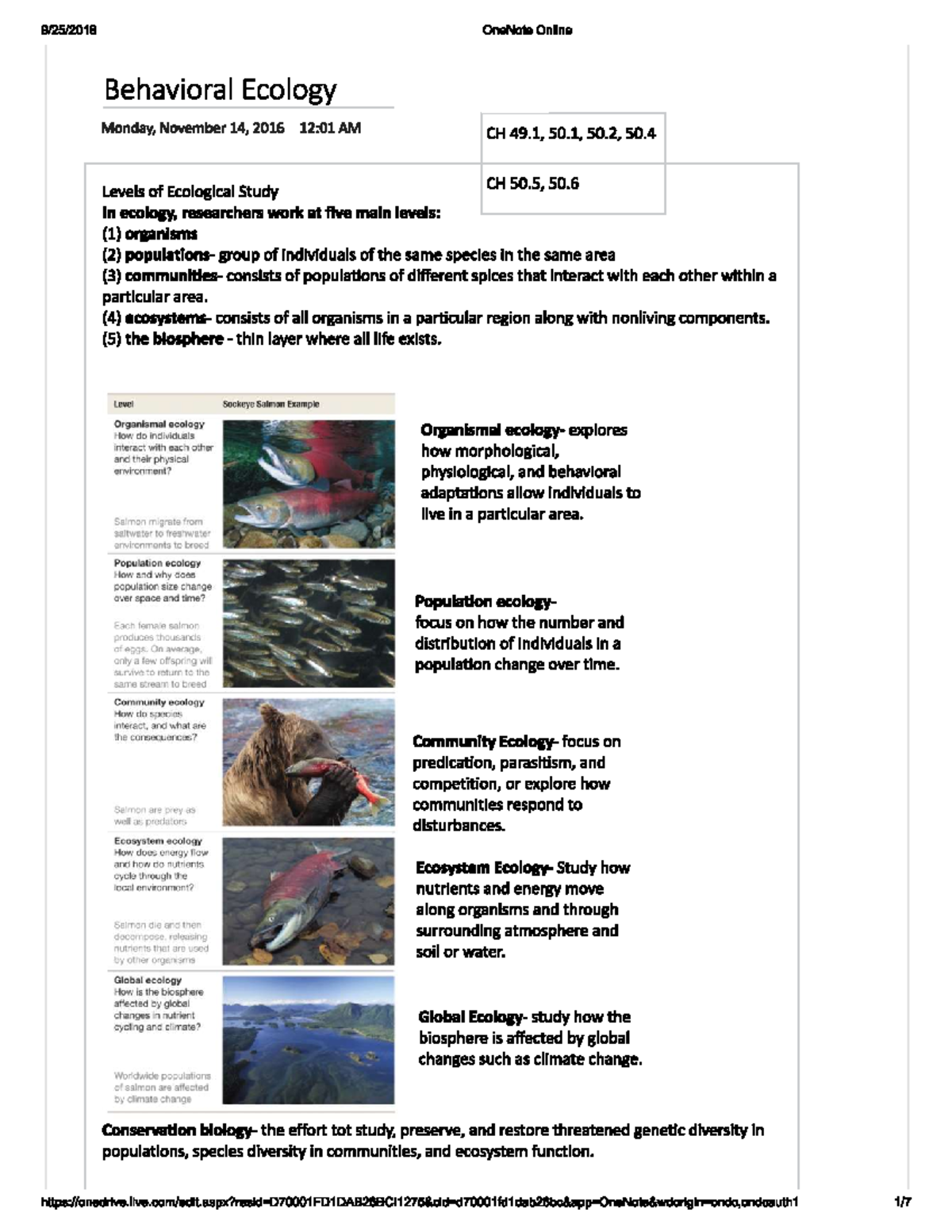 Behavioral Ecology - Dr. Abel Organismal Bio - 9/25/2018 OneNote Online ...